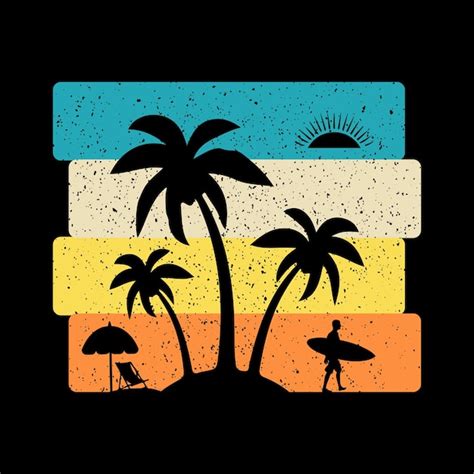 Premium Vector Summer Tshirt Design Vector Sunset Retro Vintage