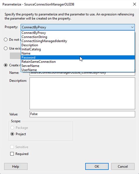 sql server connectionstring not encrypted in ssis integration project
