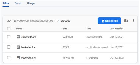 angular 12 upload file to firebase storage display delete files