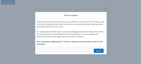 create modal popup overlay box in lwc salesforce cafeforce