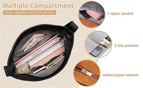 Kalidi Corduroy Tote Bag For Women Casual Zipper Tote
