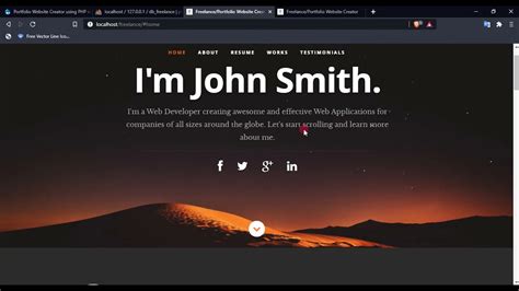 portfolio website creator using php with source code youtube