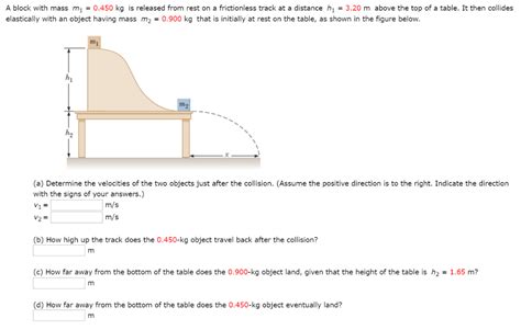 solved a block with mass m1 0 450 kg is released from r
