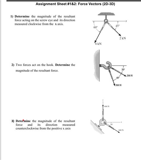 Solved Assignment Sheet 1and2 Force Vectors 2d 3d 1 Determine The