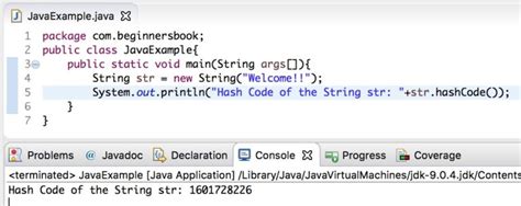 java string trim and hashcode methods with examples
