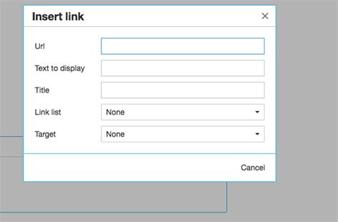 disable tinymce link modal tinymce stack overflow