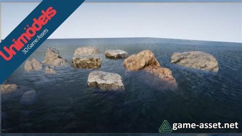 unimodels river rocks photogrammetry game assets for