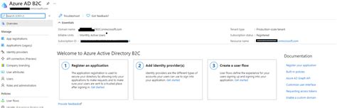 getting start with setup new active directory b2c tenant