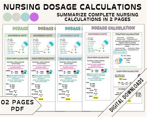 Nursing Dosage Calculations Cheat Sheet Dosage Calculation Nursing