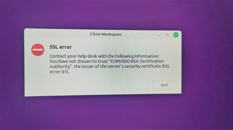 Citrix Workspace App Comodo Rsa Certification Authority Ssl Error 61