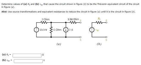 Solved Determine Values Of A R And B Voc That Cause The Circuit