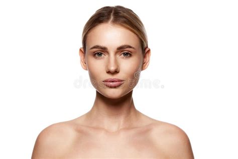 Portrait Of Beautiful Young Woman With Clear Smooth Spotless