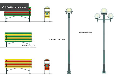 Urban Furniture Cad Blocks Autocad Drawings Download Free