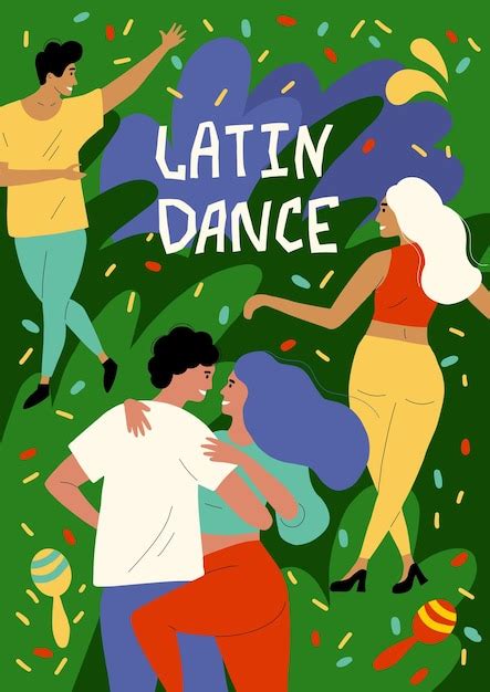 Premium Vector A Beautiful Girl Is Dancing Salsa With A Sporty Man