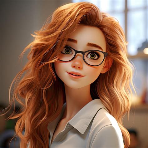 Premium Photo Confident Redhead Woman With Trendy Glasses And Brown