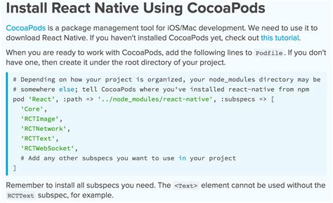 reactjs how to integrate react native to existing ios project stack
