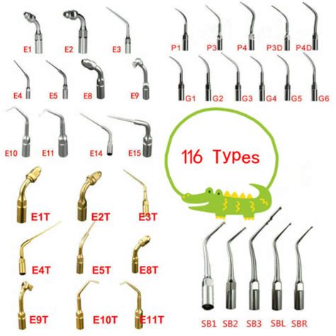 121 Types Dental Ultrasonic Scaling Endo Perio Scaler Tip Fit Ems