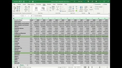 how to create collapsible rows in excel youtube