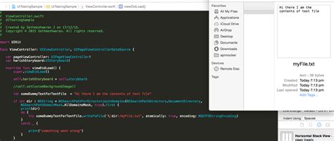 xcode create a txt file swift ios stack overflow