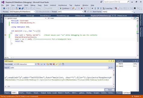 creating advanced cmake projects for raspberry pi visualgdb tutorials