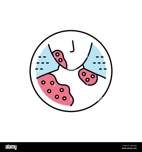 Psoriasis Color Line Icon Dermatology Disease Isolated Vector Element