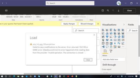 ole db or odbc error in microsoft powerbi while importing data from
