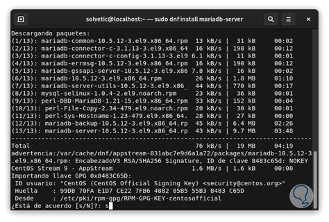 cómo instalar mariadb en centos 9 stream ️ solvetic