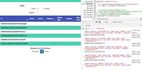 html firebase data not working with datatables stack overflow