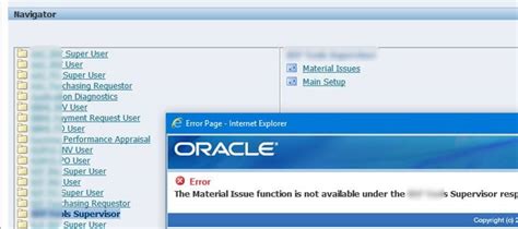 oracle application r12 the function is not available under the