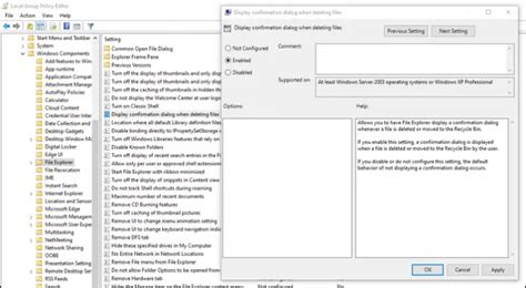 Enable Delete Confirmation Dialog Box In Windows 10