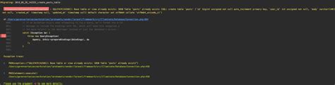 laravel why am i getting sqlstate[42501] error when running php