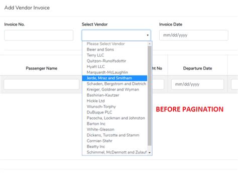 javascript can t see all option in dropdown because of pagination