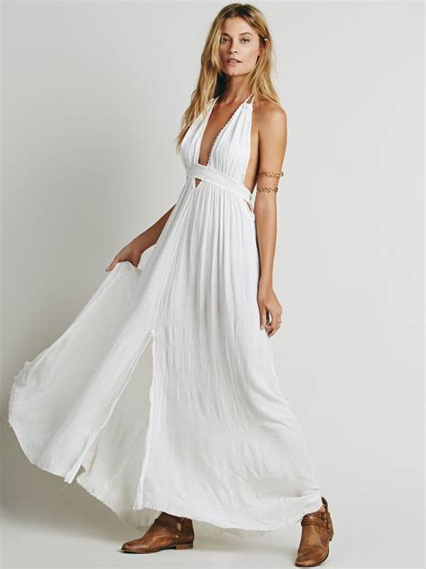 Boho Deep V Open Back Tassel Tie Maxi Dress Available In 4 Colors