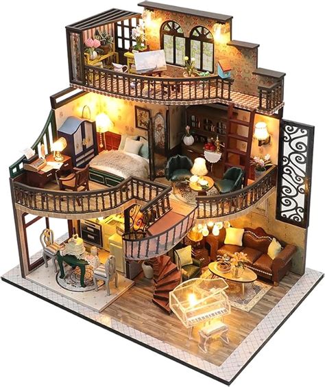 Cutebee Diy Miniature Dolls House Kit Wooden Dollhouse With Furniture