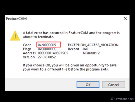 fix exception access violation error 0xc0000005 in windows
