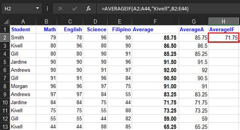 how to use averageif function in excel easy ways