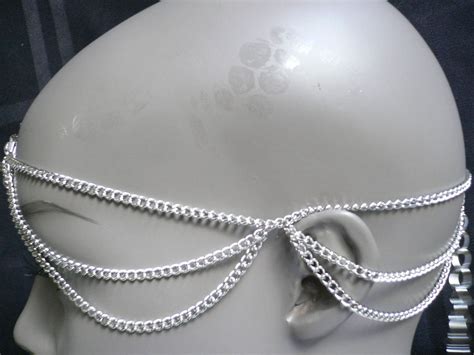 Gold Silver Metal Head Chain Circlet Clear Rhinestone Women Wedding Bo