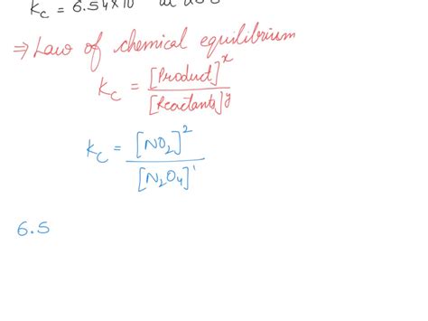 Solved The Equilibrium Constant For The Following Reaction N2o4 G â