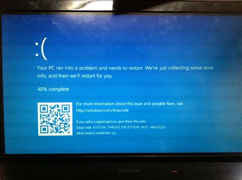 bsod and system thread exception not handled error win10 microsoft