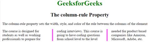 css column rule property geeksforgeeks