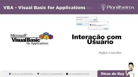 curso básico de vba aula 6 interação com o usuário msgbox e