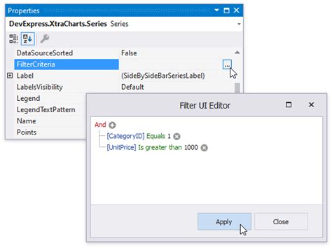 filter series data winforms controls devexpress