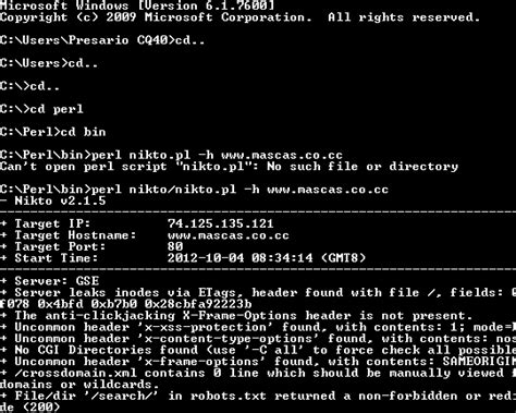 cashuri go blog memeriksa keamanan webserver dengan nikto