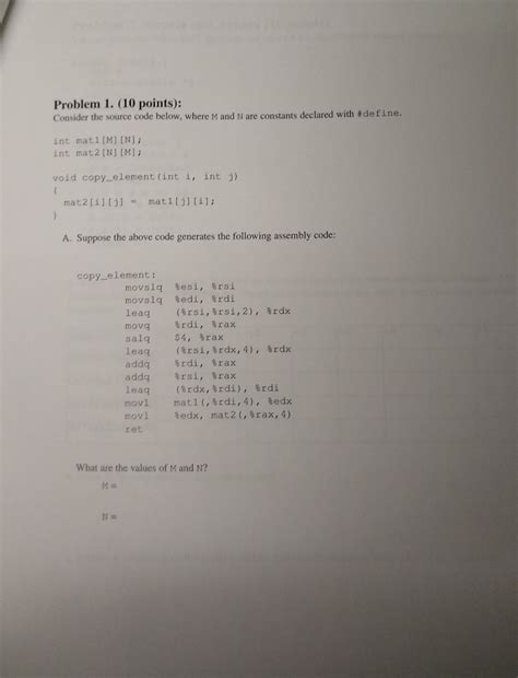 solved problem 1 10 points consider the source code b
