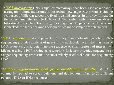 Mutation Detection Methods In Genetic Disorders Ppt Free Download