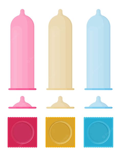 Premium Vector Condom And Packages Vector Flat Illustration