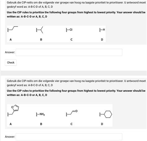 Solved Use The Cip Rules To Prioritize The Following Four Groups From
