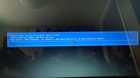 default boot device missing or boot failed — acer community