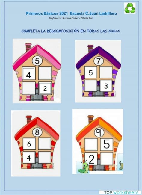 Descomposición De Números For 1 Básico Ficha Interactiva Topworksheets