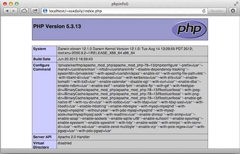 how to enable php in apache for mac os x yosemite and mavericks